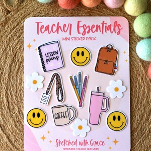 Teacher Essentials Mini Sticker Pack + Waterproof Stickers + Mini ...