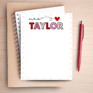 Custom Valentines Day Notepad + Teacher Gift for Valentines ...