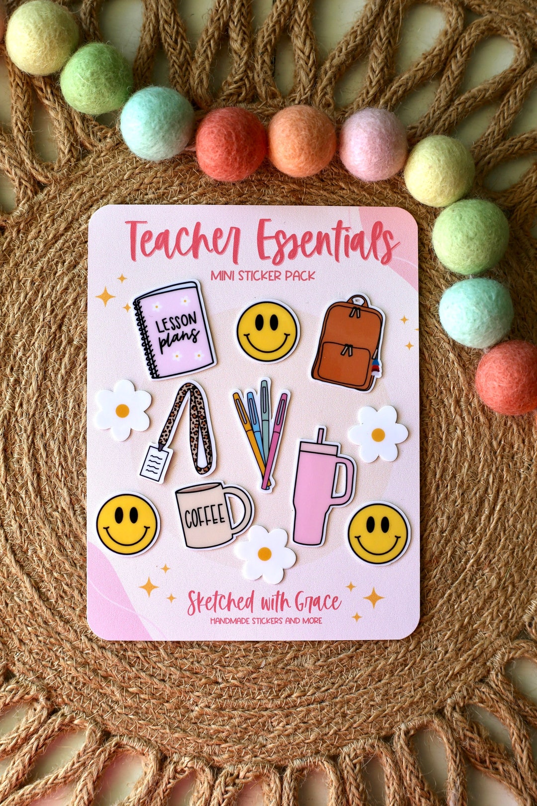 Teacher Essentials Mini Sticker Pack + Waterproof Stickers + Mini ...