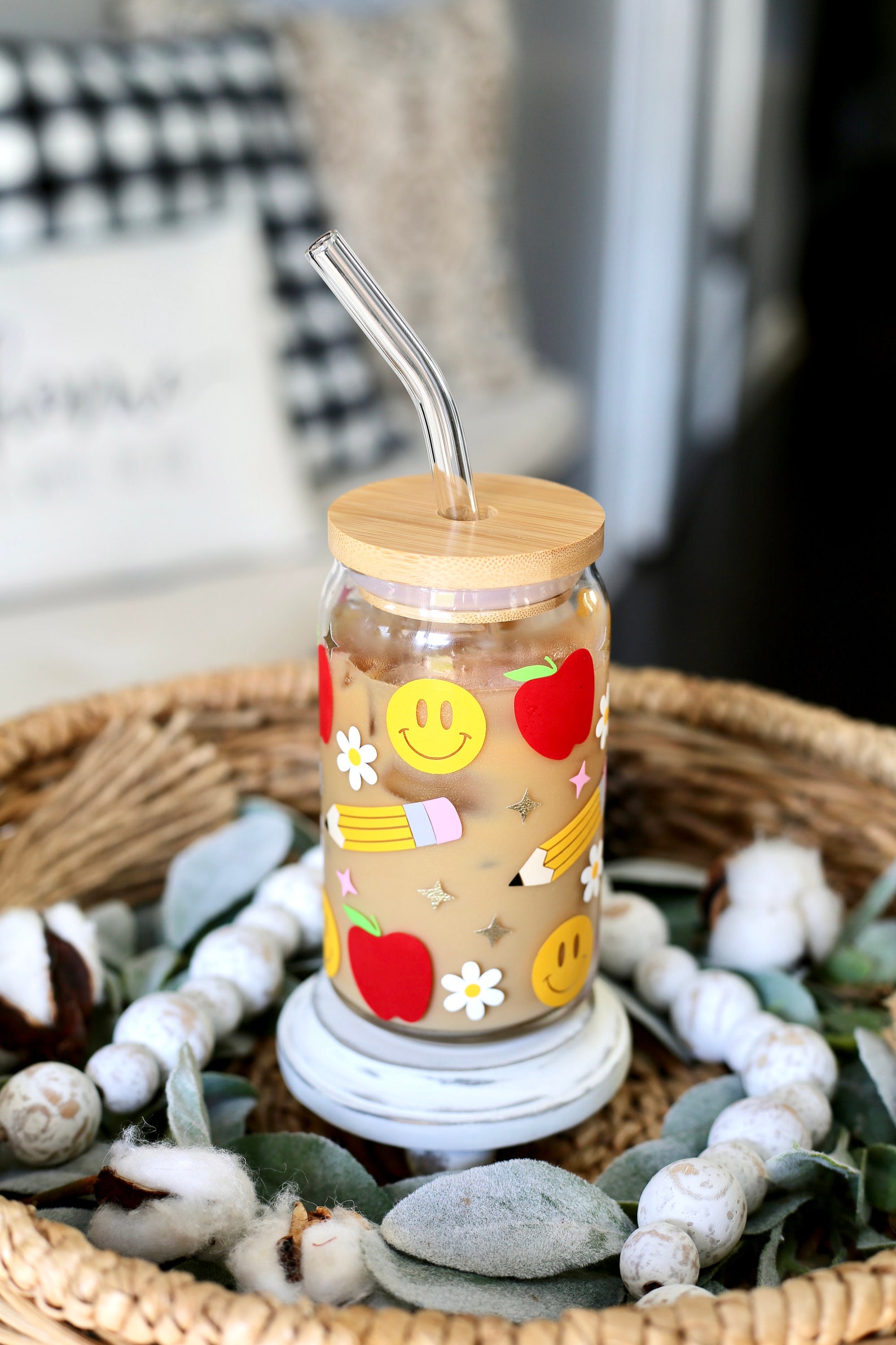 Personalized Teacher Beer Glass Can Smiley Face Teacher Cup Beer Glass ...