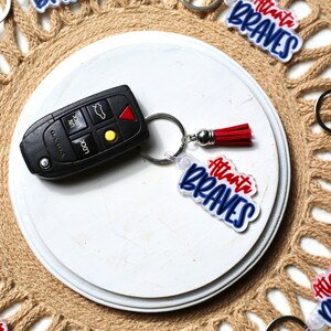 Atlanta Braves Keychain + Atlanta Braves Baseball Keychain + Acrylic ...