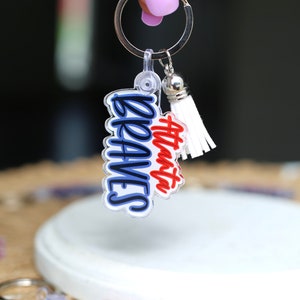 Atlanta Braves Keychain + Atlanta Braves Baseball Keychain + Acrylic ...