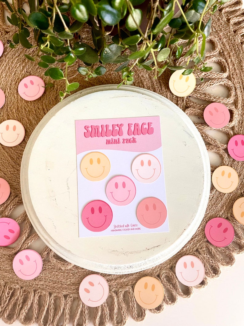 Mini Smiley Face Sticker Pack Smiley Face Stickers Mini - Etsy