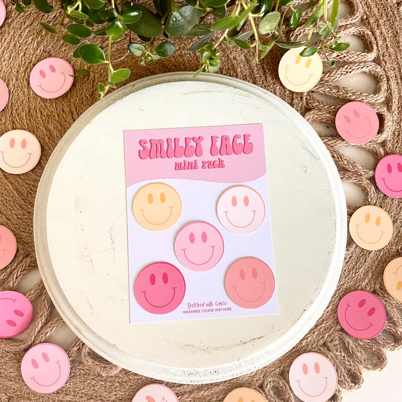 Smiley Face Stickers - Etsy