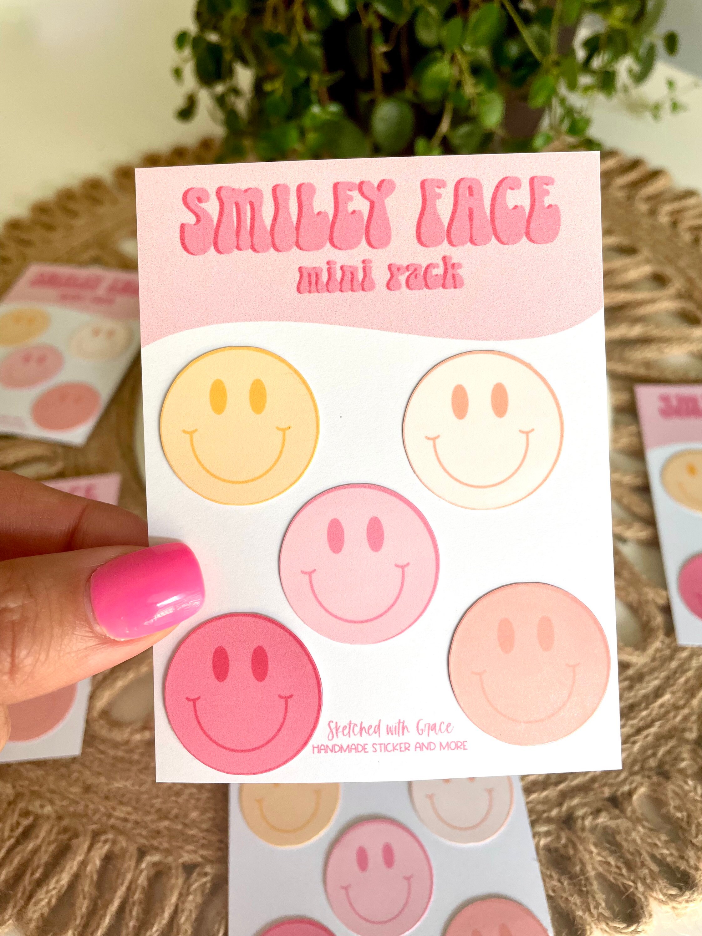 Mini Smiley Face Sticker Pack Smiley Face Stickers Mini - Etsy