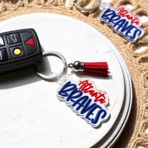 Atlanta Braves Keychain + Atlanta Braves Baseball Keychain + Acrylic ...