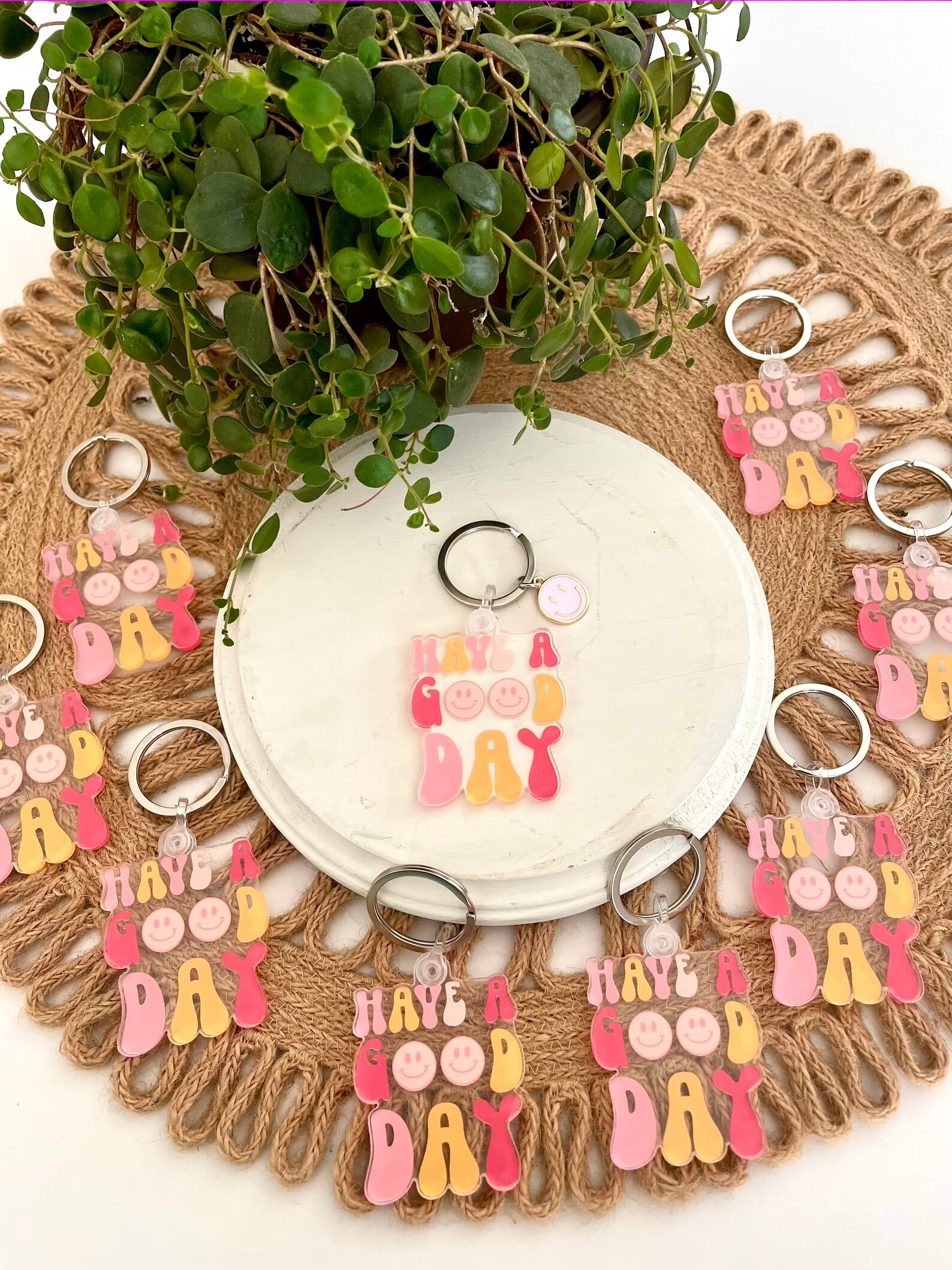 Have A Good Day Smiley Face Acrylic Keychain Smiley Face - Etsy