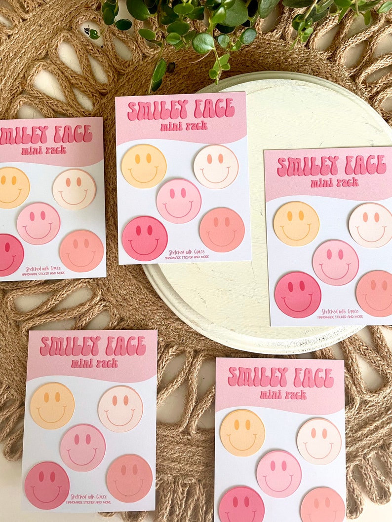 Mini Smiley Face Sticker Pack Smiley Face Stickers Mini - Etsy
