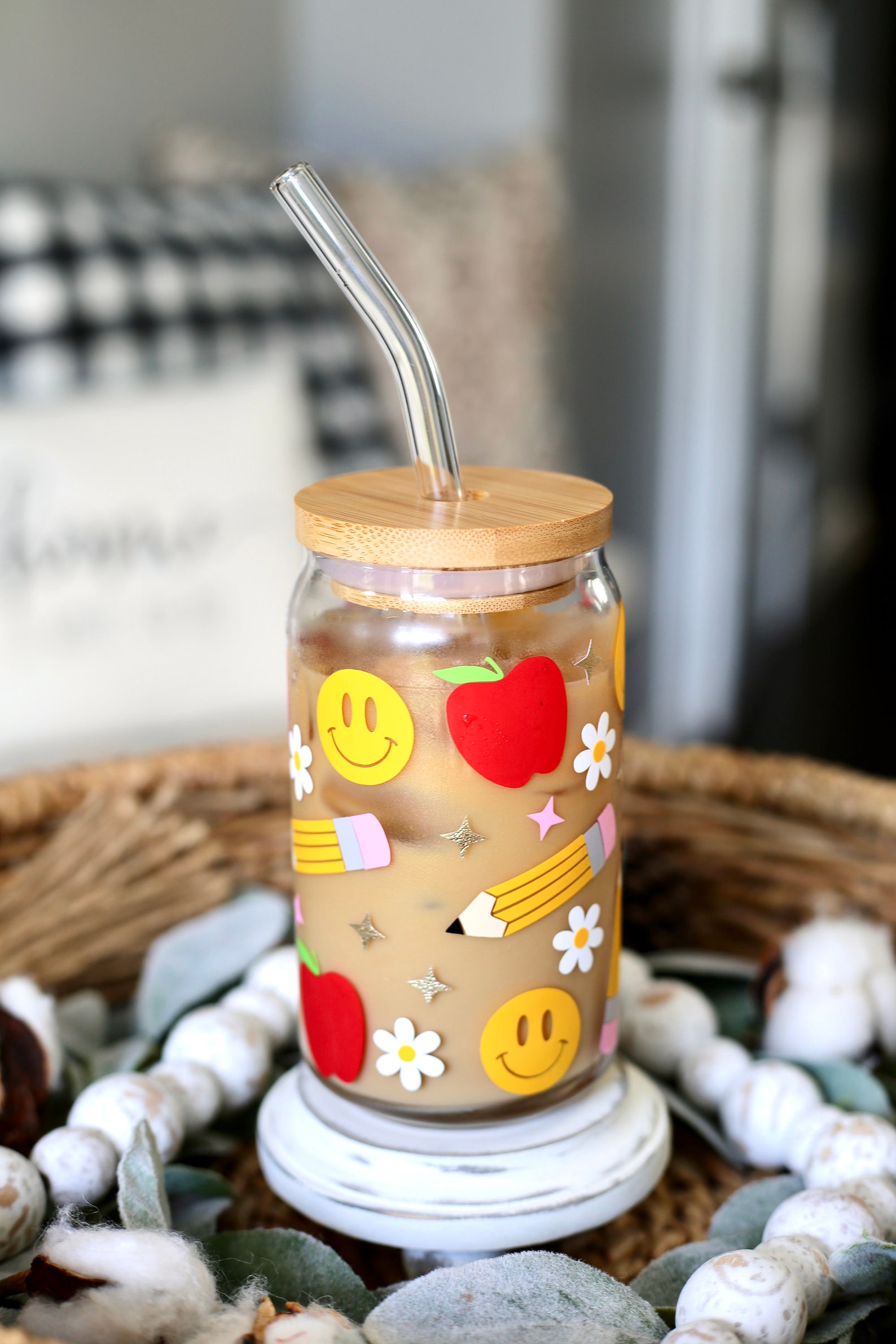 Personalized Teacher Beer Glass Can Smiley Face Teacher Cup Beer Glass ...