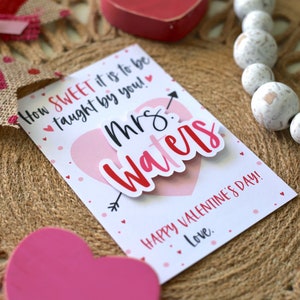 Custom Teacher Valentines Day Sticker + Valentines Gift for Teacher ...