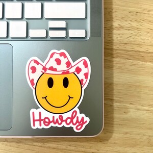 Howdy Smiley Face Sticker + Howdy Sticker + Western Sticker + Cowboy ...