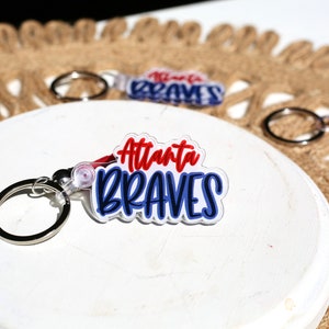 Atlanta Braves Keychain + Atlanta Braves Baseball Keychain + Acrylic ...