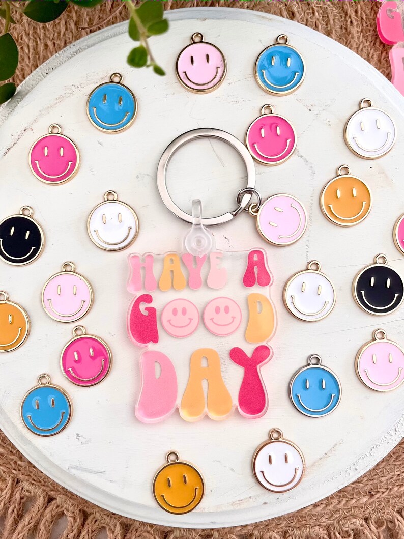 Have A Good Day Smiley Face Acrylic Keychain Smiley Face - Etsy