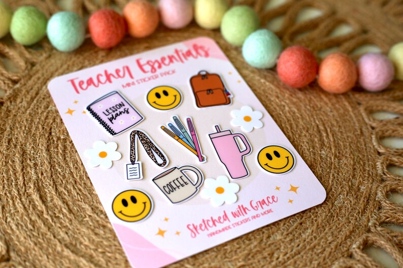 Teacher Essentials Sticker Pack: Waterproof Planner Stickers - Etsy