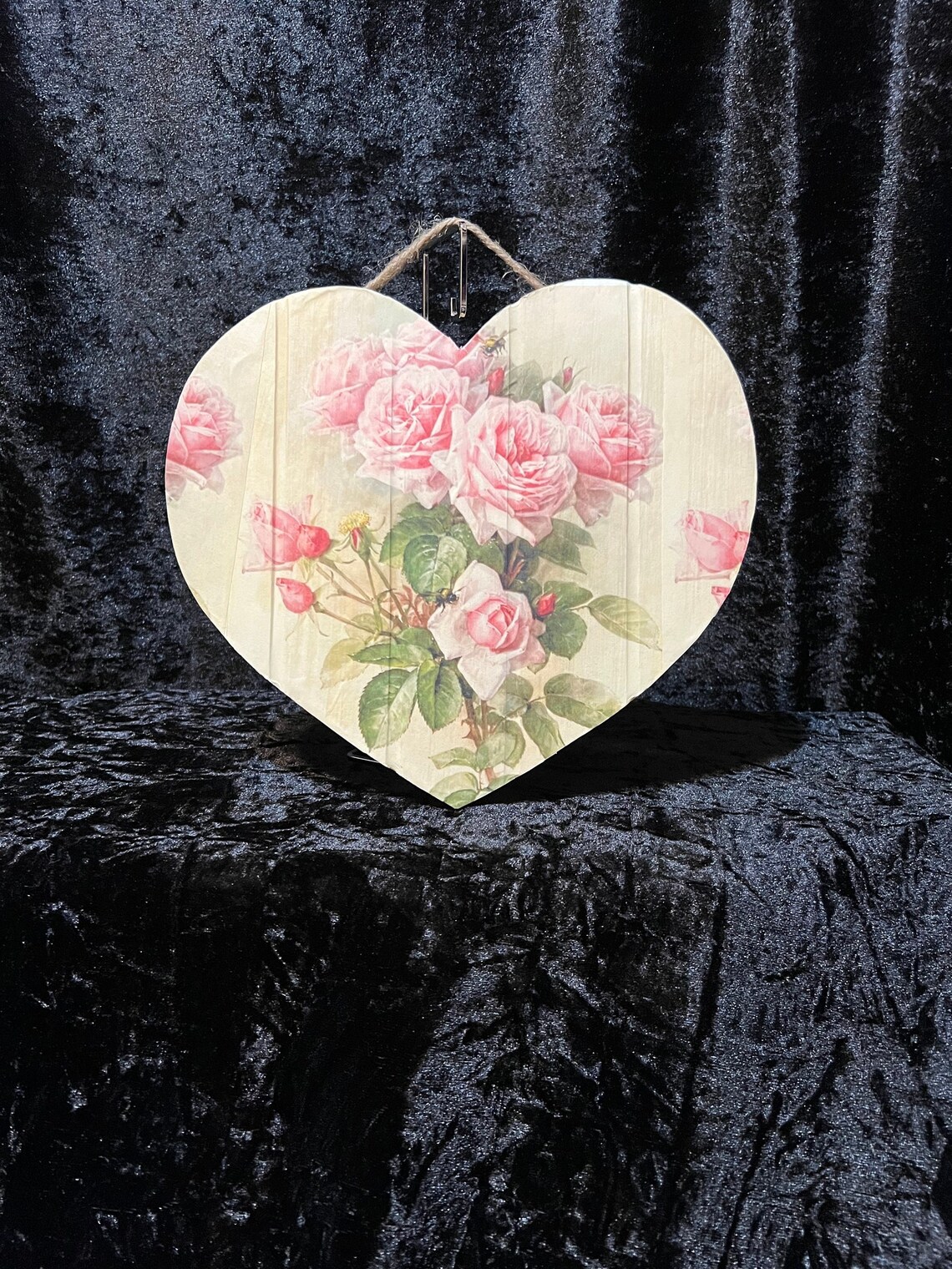Victorian Rose Wood Heart - Etsy