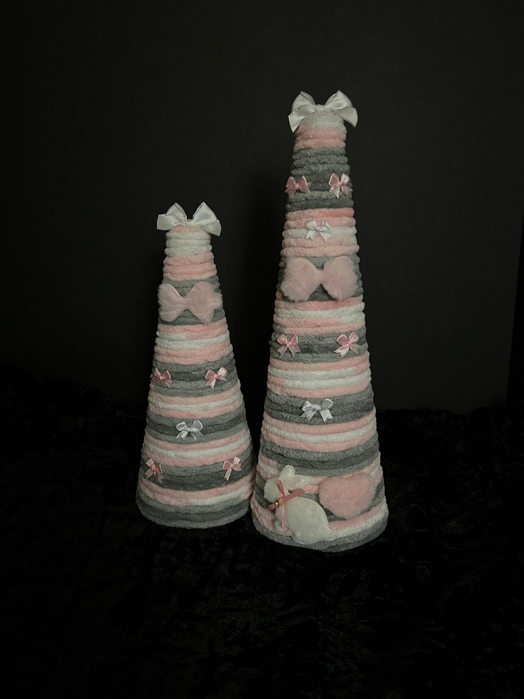 Set of Pink Bunny Trees - Etsy