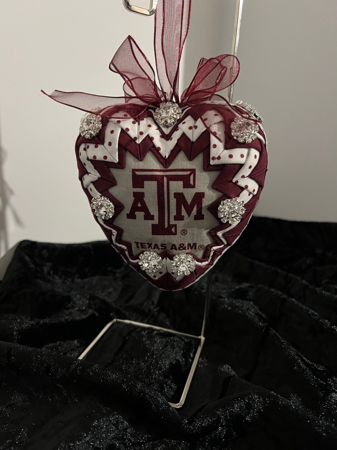 Aggie Quilted Heart With Rhinestone Buttons - Etsy