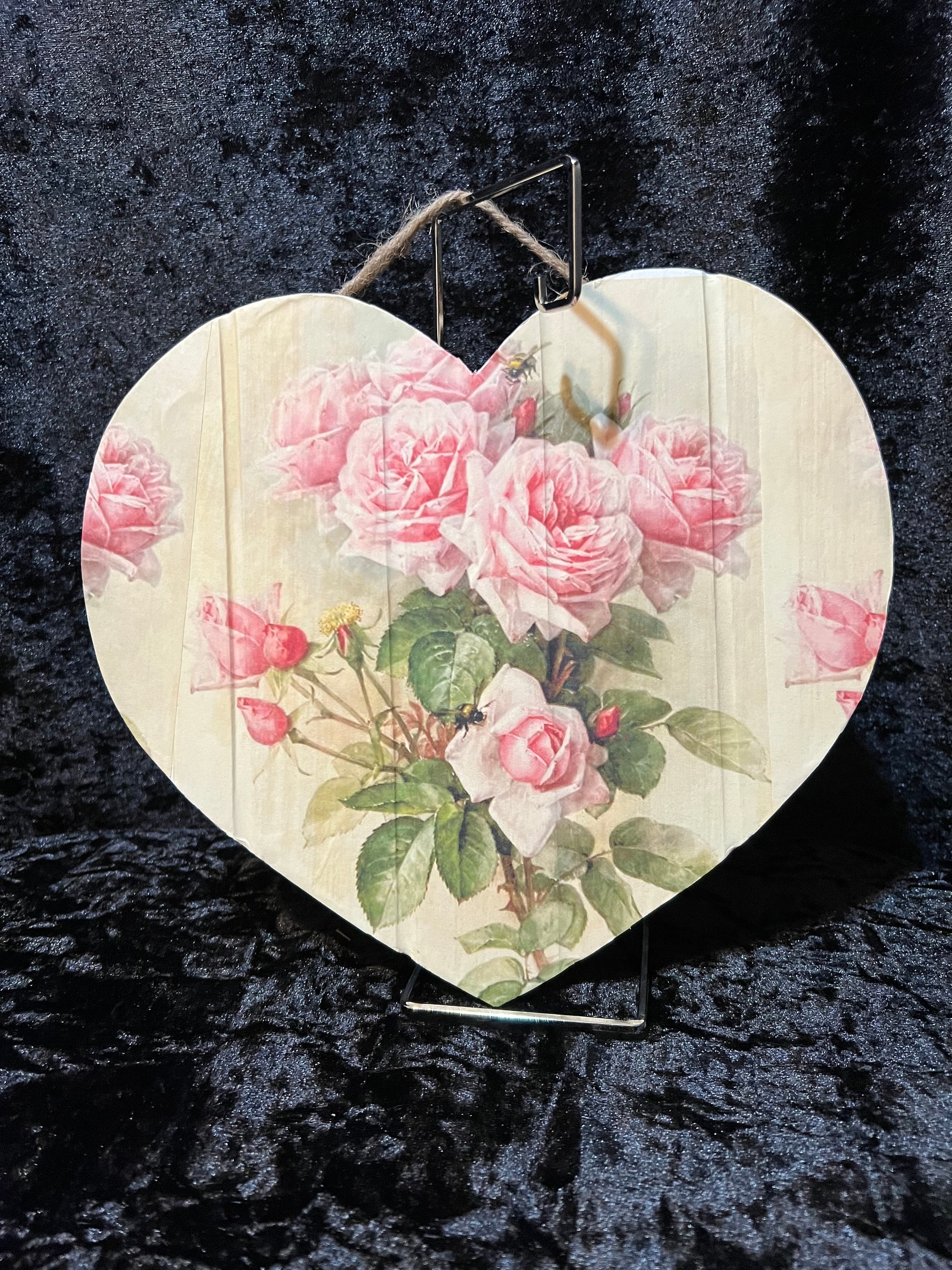 Victorian Rose Wood Heart - Etsy
