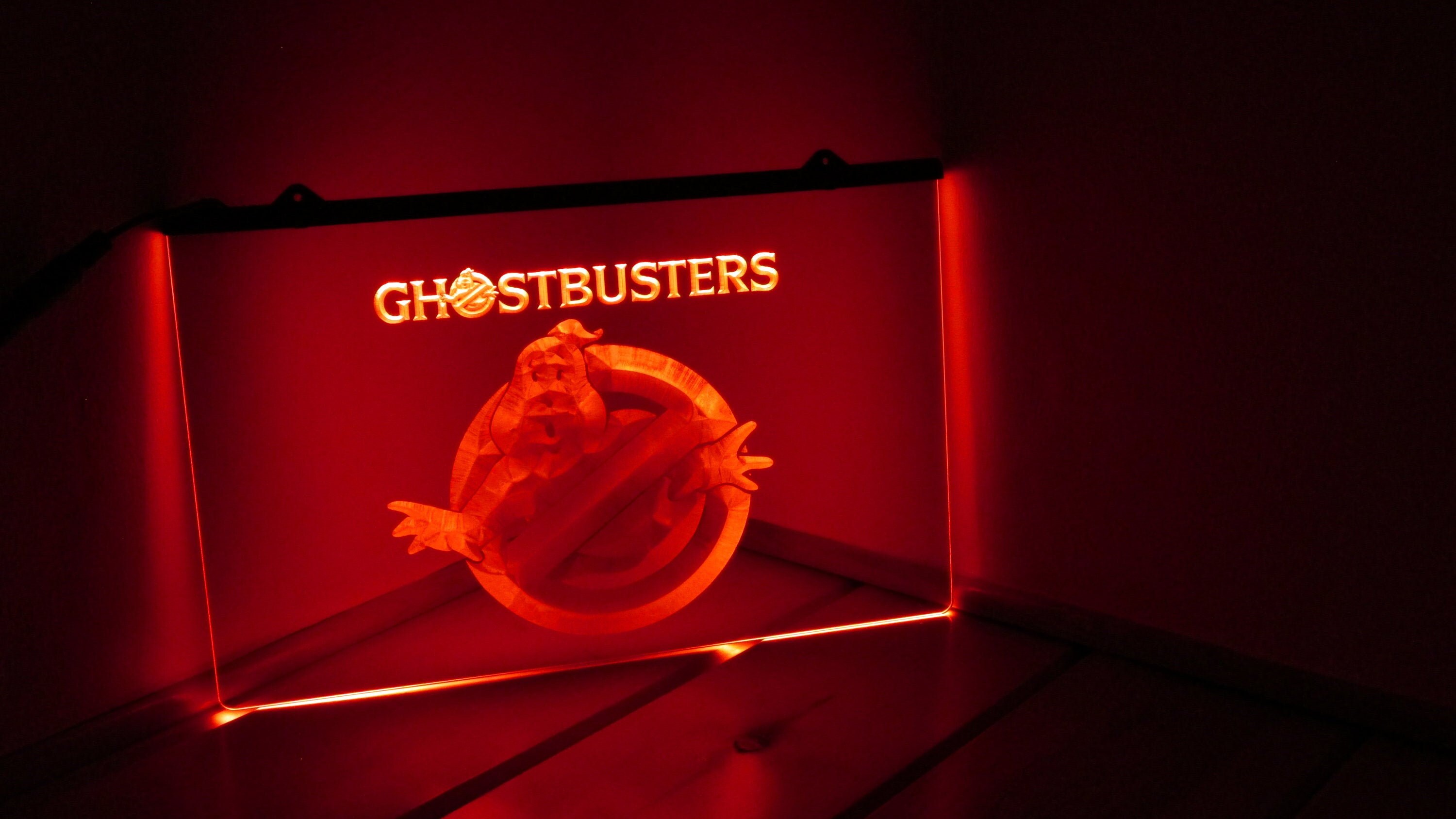 Ghostbusters Acrylic LED Neon Light Sign Red Cinema Film - Etsy UK