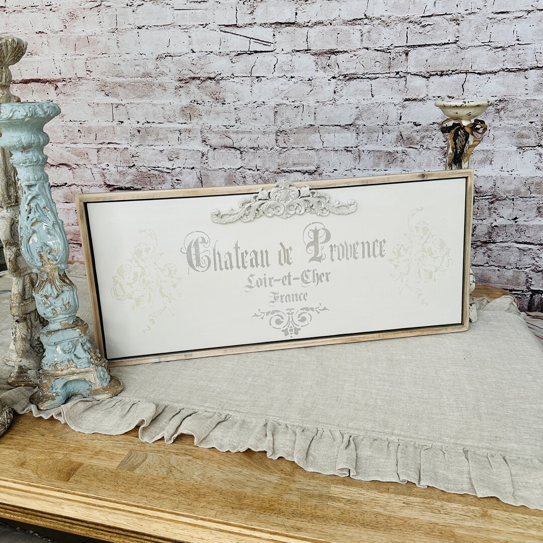 Large French Wood Framed Canvas Sign - Etsy