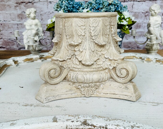 Large Round Ornate Plaster Pedestal - Etsy
