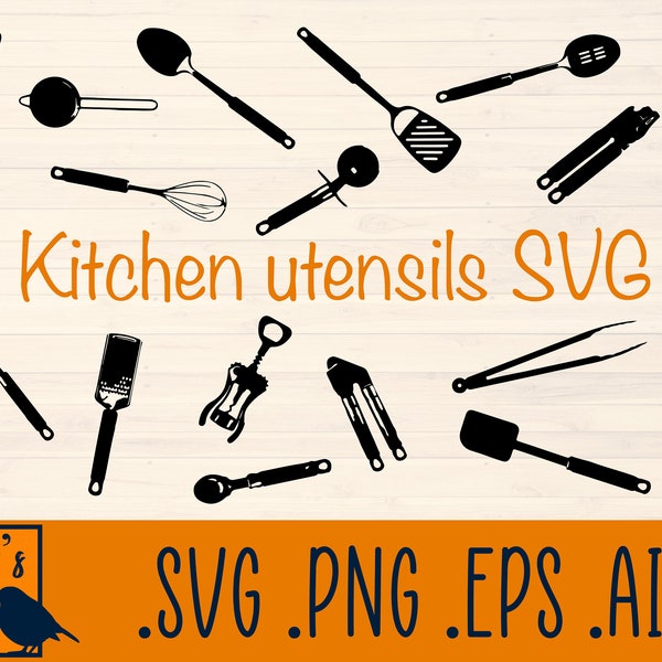 Kitchen Utensils Svg - Etsy