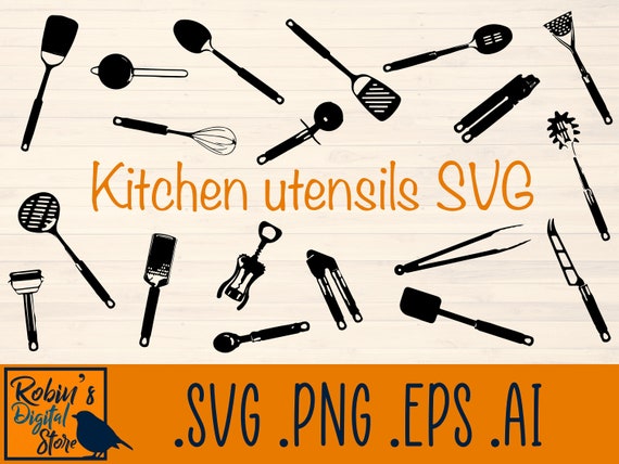 Kitchen Utensils SVG Kitchen Clipart Kitchen Tools SVG - Etsy