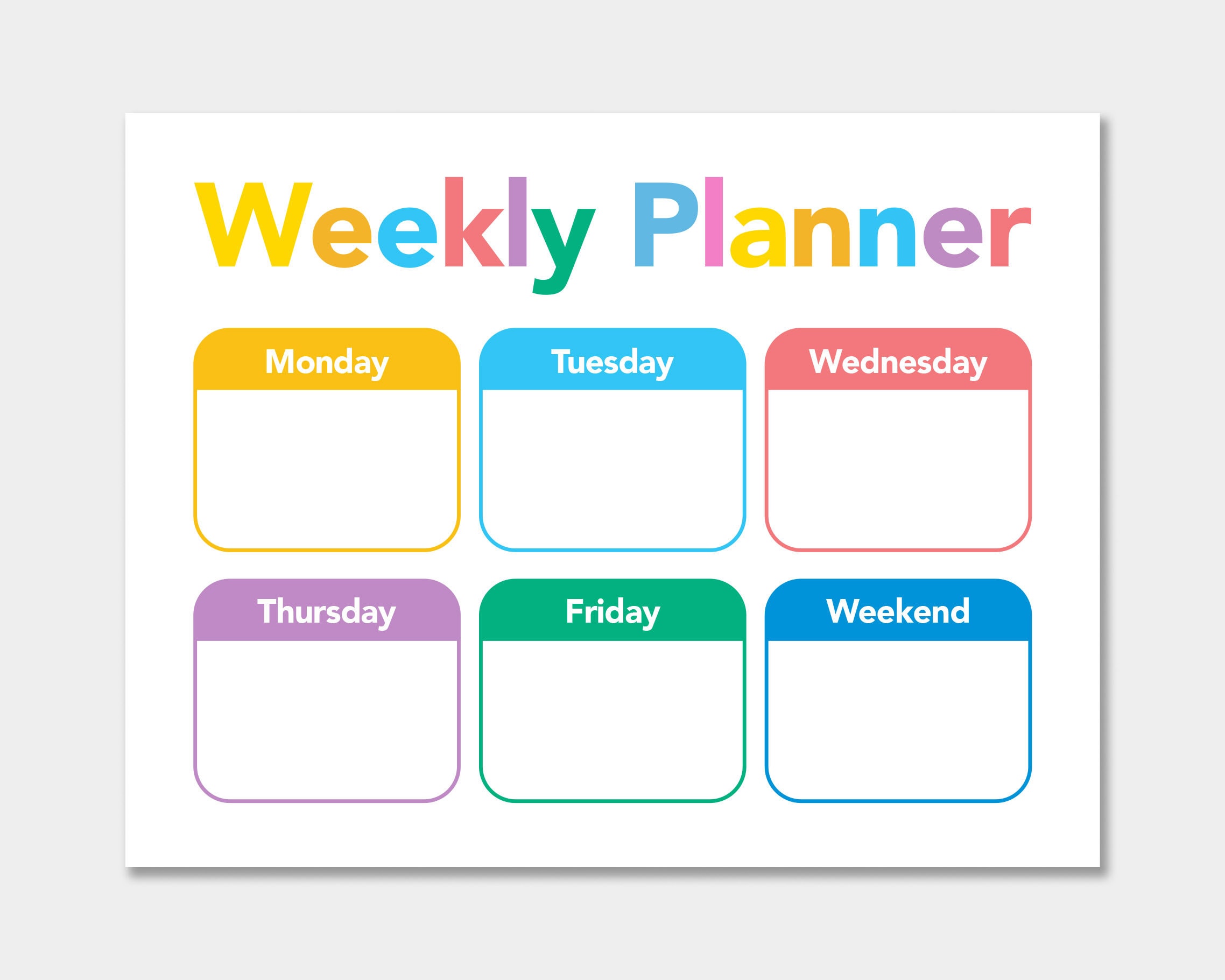 Printable Kids Simple Weekly Planner, Weekly to Do List for Kids, Kids ...