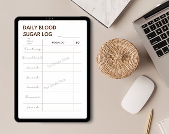 Blood Sugar Log Printable, Blood Sugar Tracker, Diabetes Log, Glucose ...