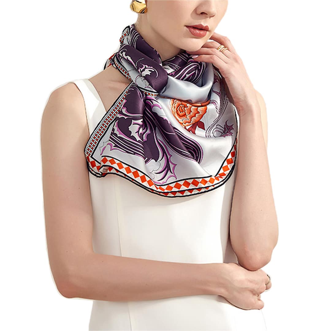 Oscar Rossa 100% Mulberry Silk Scarf With Hand-rolled Edges ...