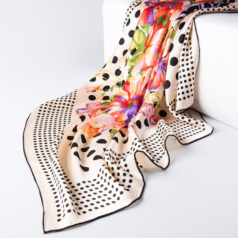 Oscar Rossa 100% Mulberry Silk Scarf With Hand-rolled Edges ...