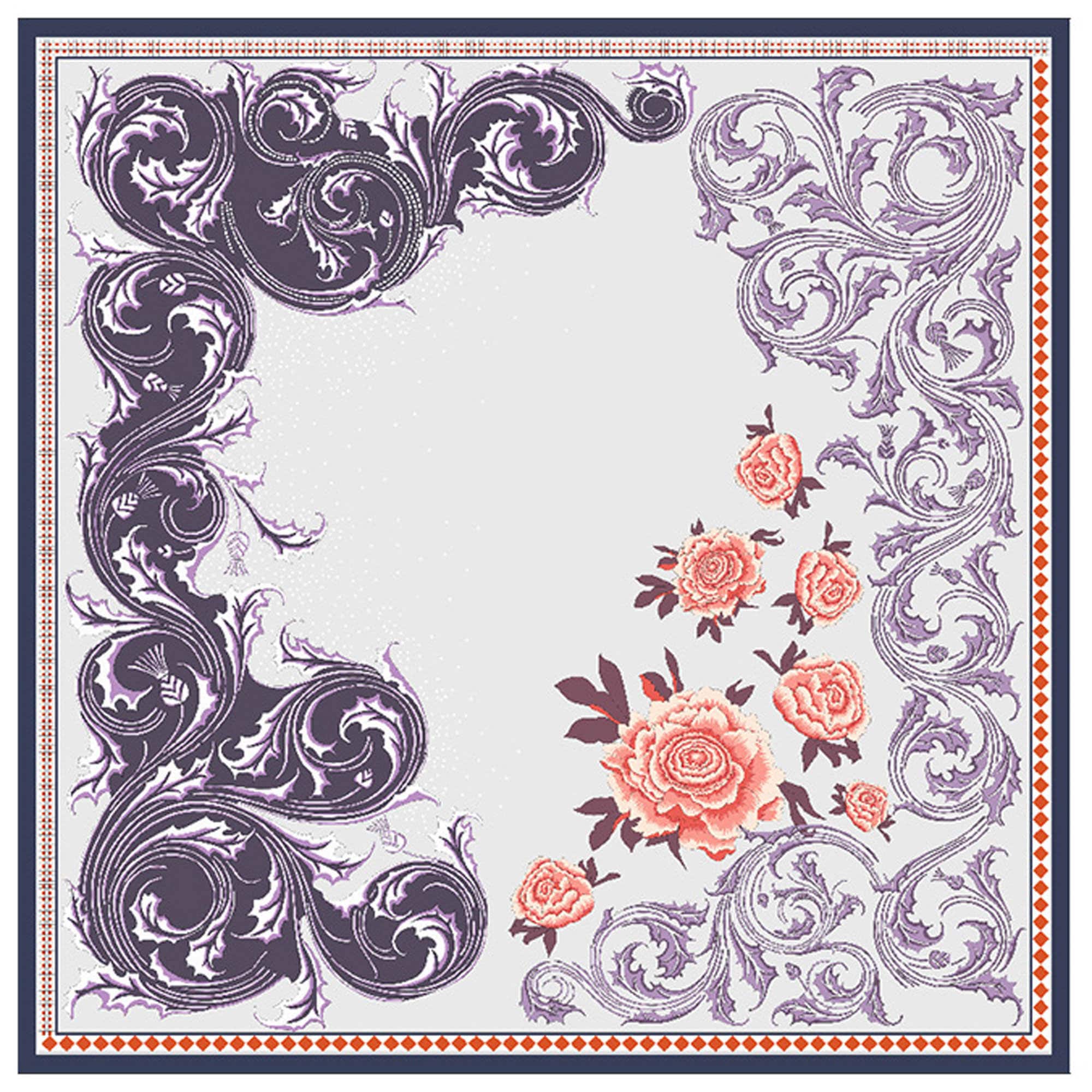 Oscar Rossa 100% Mulberry Silk Scarf With Hand-rolled Edges ...
