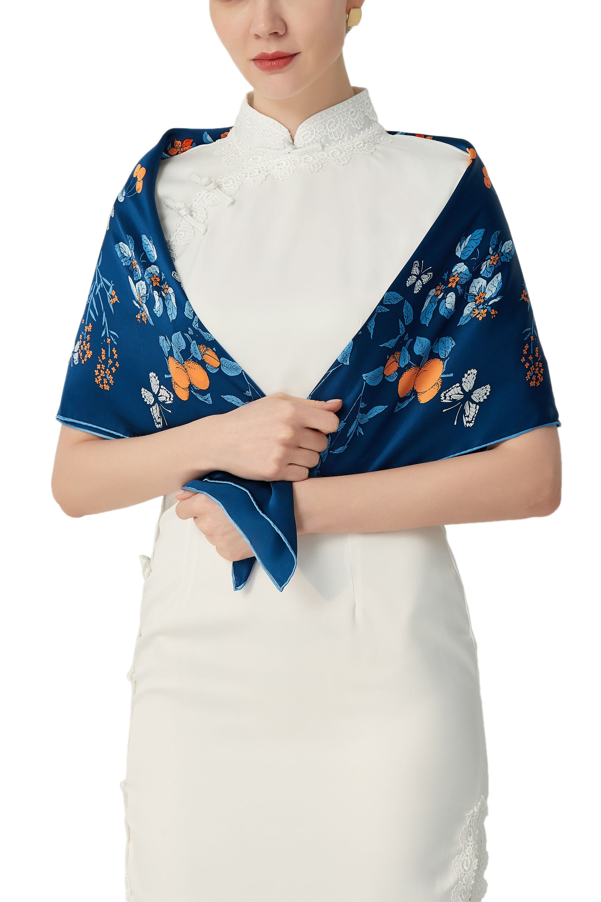 Oscar Rossa 100% Mulberry Silk Scarf With Hand-rolled Edges ...