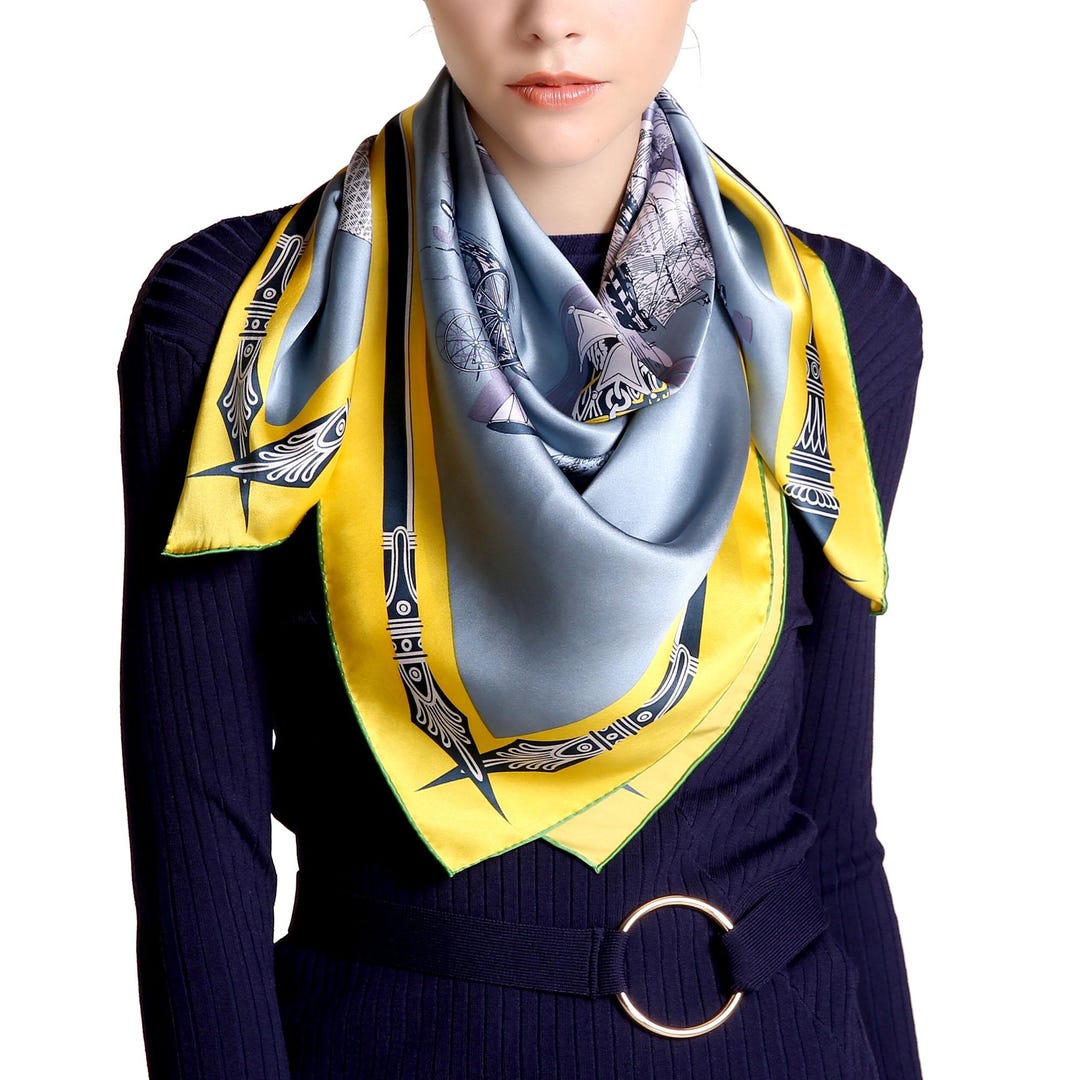 Oscar Rossa 100% Mulberry Silk Scarf With Hand-rolled Edges ...