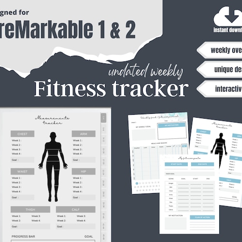 Remarkable 2 Fitness Weight Loss Tracker Planner Template - Etsy