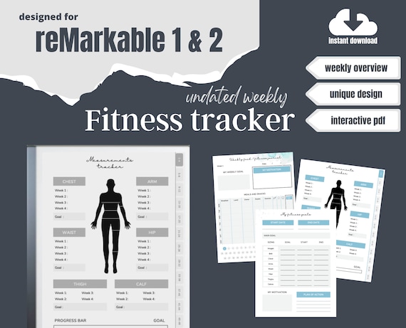 Remarkable 2 Fitness Weight Loss Tracker Planner Template - Etsy