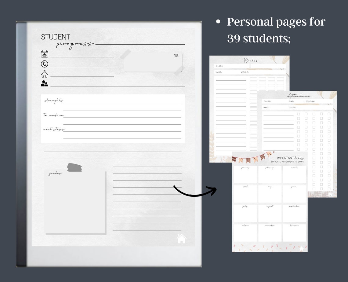 Remarkable 2 Teacher Book Planner Template Digital Organiser - Etsy