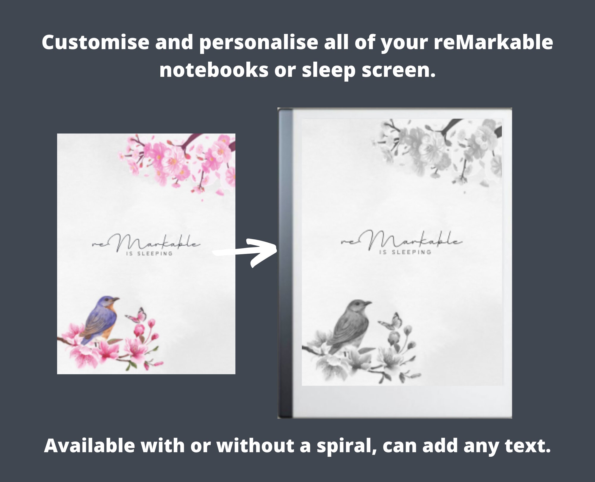 Remarkable 2 Personalised Notebook Cover Template Bundle - Etsy