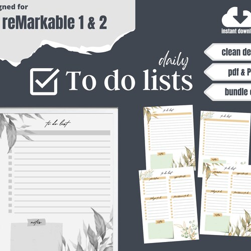 Remarkable 2 to Do List Templates Bundle 2023 Digital - Etsy