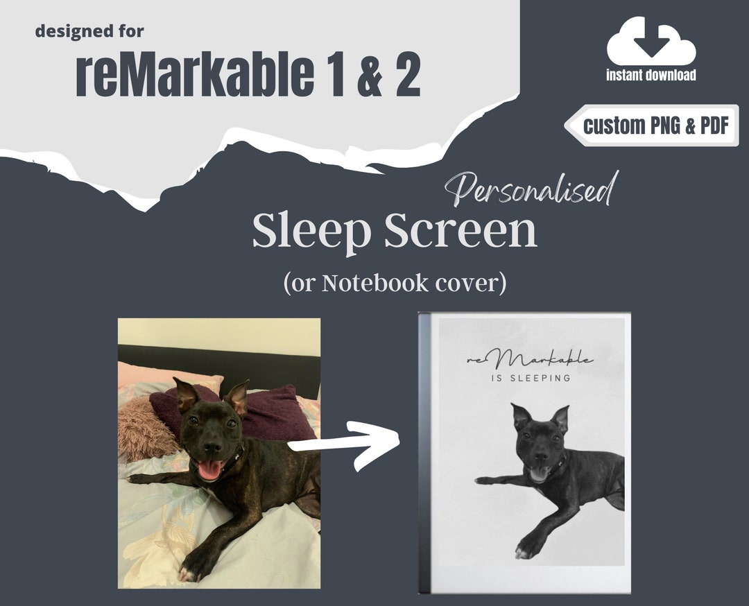 Custom Pet Photo Remarkable 2 Sleep Screen, Personalized Notebook Cover ...