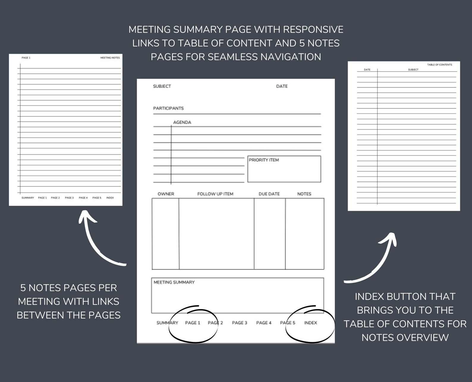 Remarkable 2 Work Notes Notebook Template | Meeting Minutes Business ...