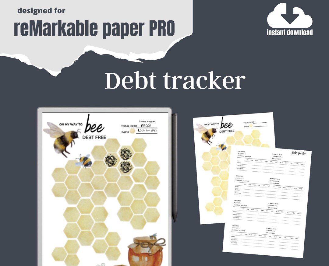Remarkable Paper Pro Debt & Credit Tracker | Finance Planner (PDF) - Etsy
