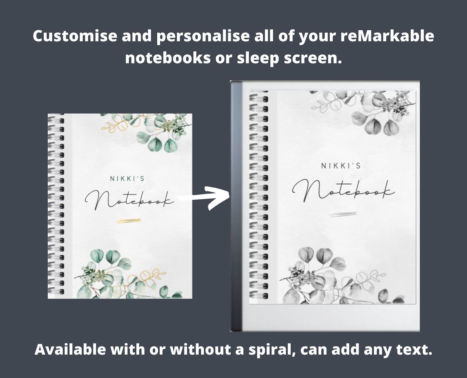 Remarkable 2 Personalised Notebook Cover Template Bundle | Etsy