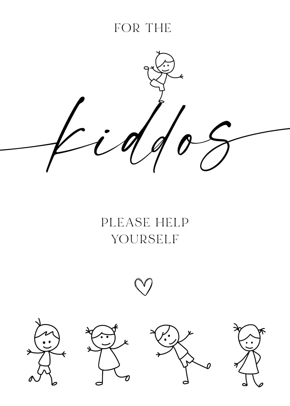 Kiddos Party Sign, Printable Wedding Template, Editable Game Sign ...