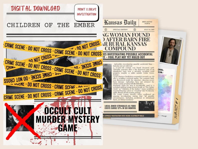 Occult Cult Murder Mystery Game | Cold Case Digital Files | Whodunnit ...