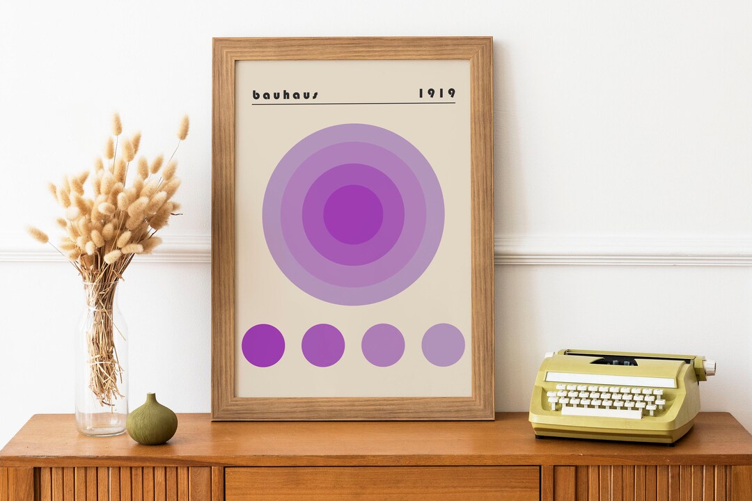 Bauhaus Purple Circle Art Prints, Wall Art, Minimal Modern, Trendy ...
