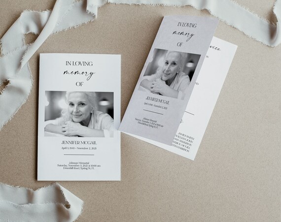 Funeral Program Template Celebration of Life Front and Back | Etsy