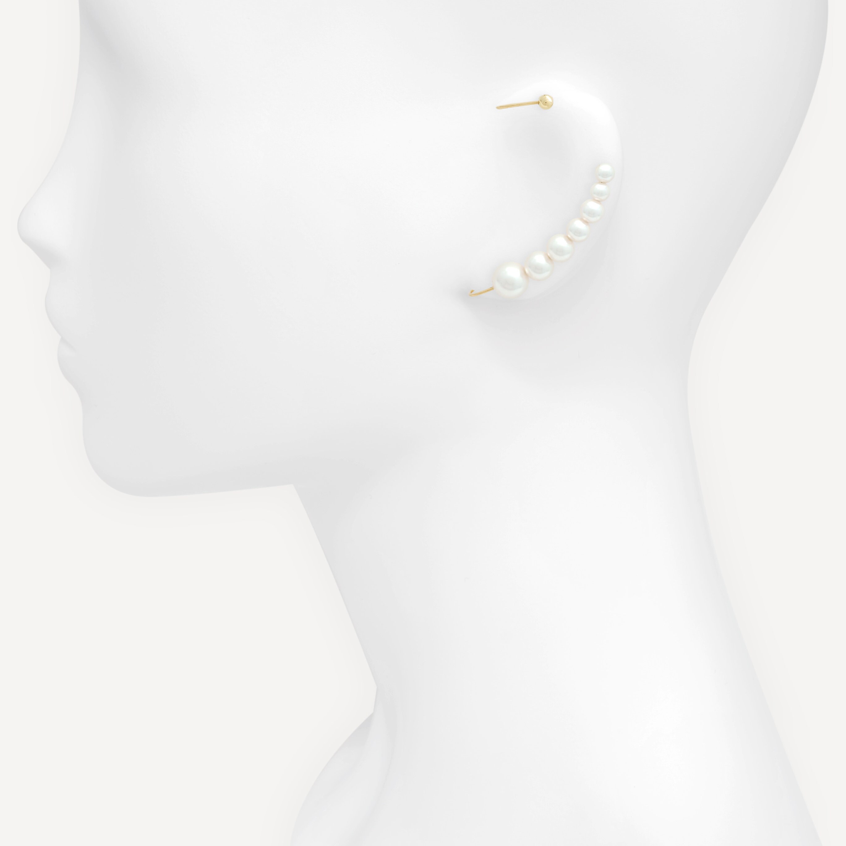 Graduated Pearl Ear Wrap 14K Gold Filled Large Non-pierced - Etsy