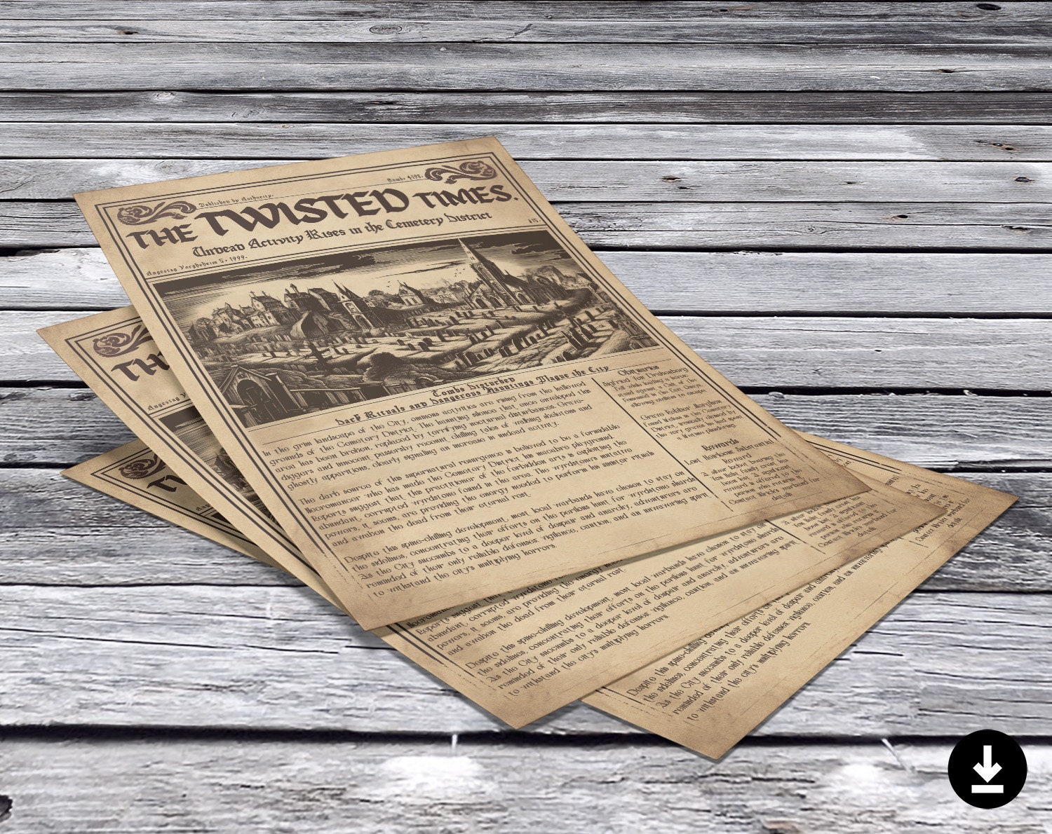 Fantasy Newspaper Template (editable) - Etsy