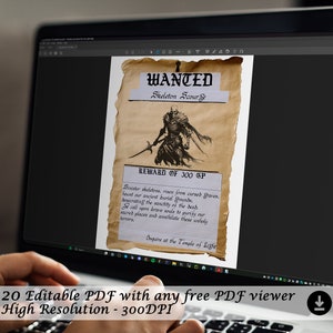Dnd Bounty Poster: Wanted Starter Pack Npcs (PDF Template Editable ...